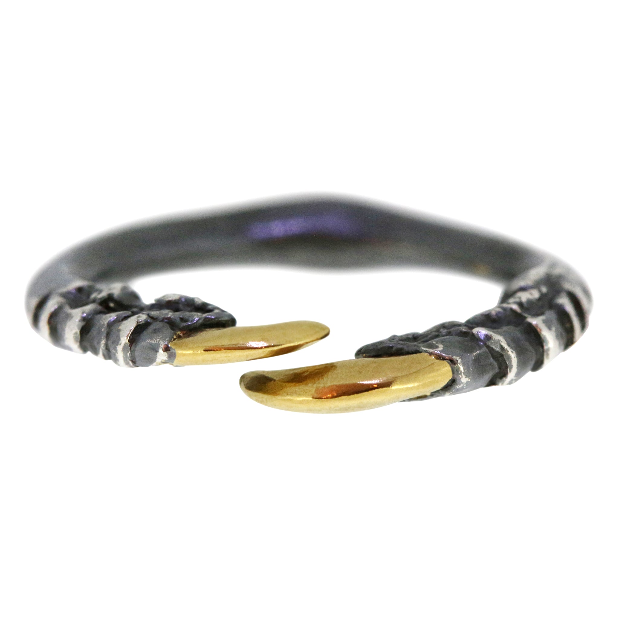 Pigeon Grasp - Silver Gold Nails - Tessa Metcalfe Jewellery